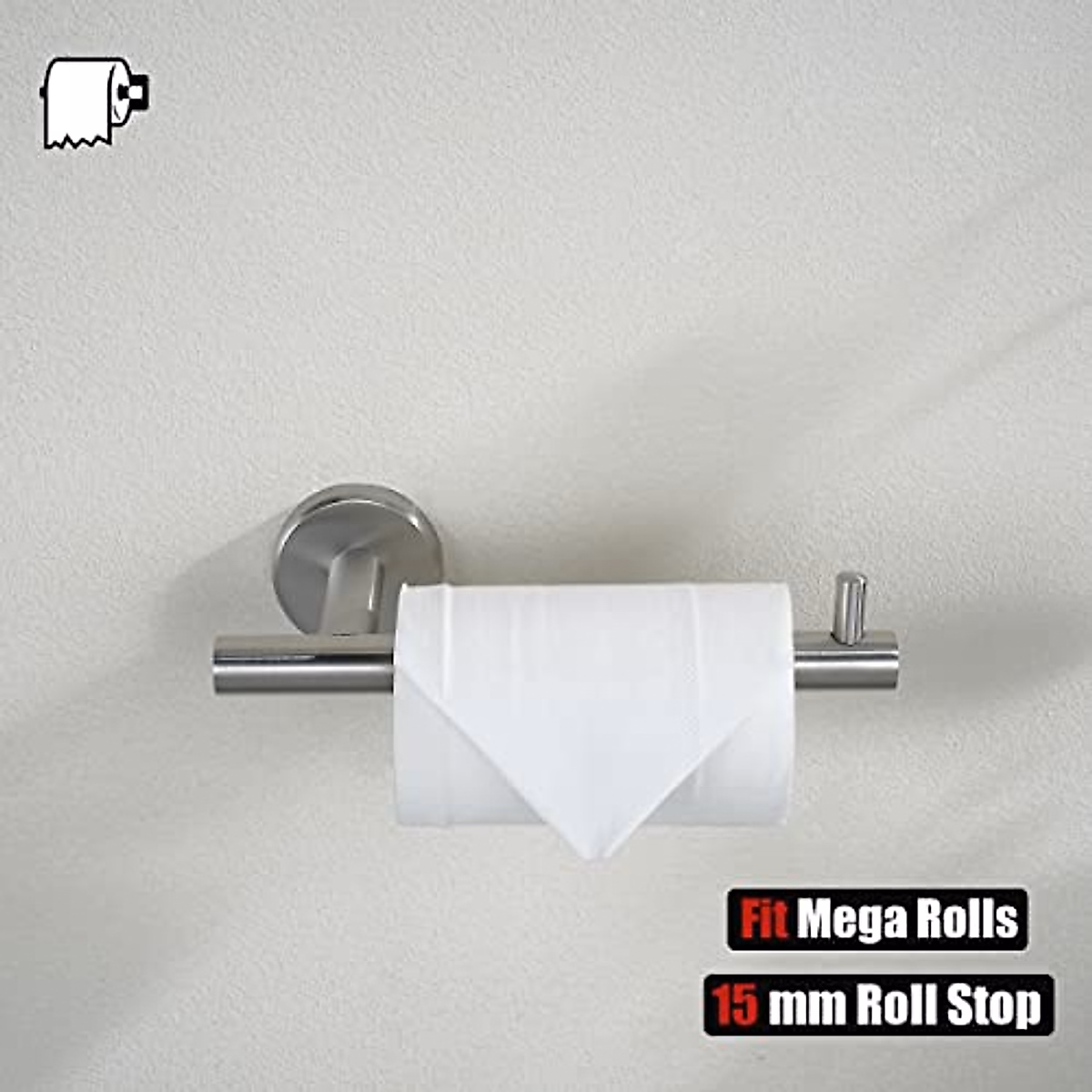 JQK Bathroom Hardware Set, 5-Piece Bath Towel Bar Accessory Set Brushed Steel Towel Rack Holder Wall Mount, BAS105-BN