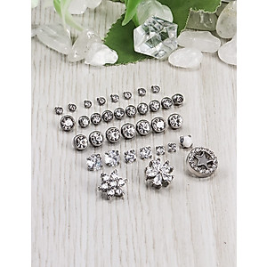 Ocptiy Dermal Piercing Jewelry Tops Kit 14G G23 Titanium Dermal Anchor Internally Threaded Stainless Surgical Steel Flower Heart Diamond Dermal Replacement Ring Stud Piercing Ball Jewelry Women Men