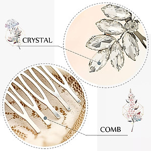 JAKAWIN Bride Crystal Wedding Hair Piece Rhinestone Hair Comb Bridal Hair Accessories for Women HC047 (Silver)