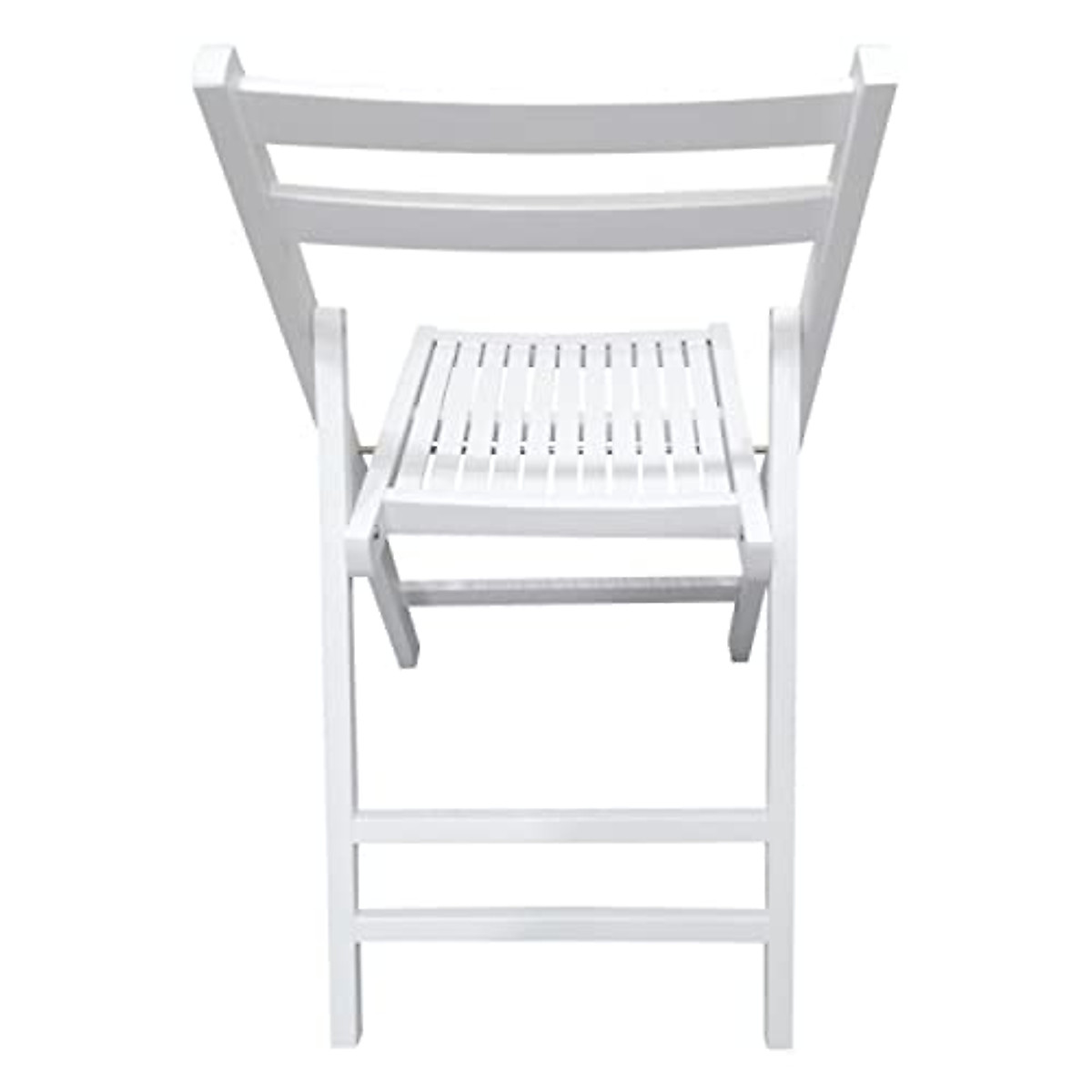 CARBRO Furniture Slatted Wood Folding Special Event Chair - White Set of 4 Folding Chair Foldable Style,White