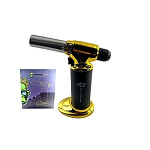 Space King Tall Wind-Proof Torch Lighter - Adjustable Flame - Child-Lock - Perfect for Camping, Kitchen, Backyard, Travel, Beach, BBQ, Mountain, Outdoors, Travel, Garage, and More. (Gold)
