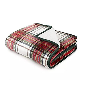 Member's Mark Oversized~60" x 70" Plush Sherpa Throw~St. Nicholas Plaid