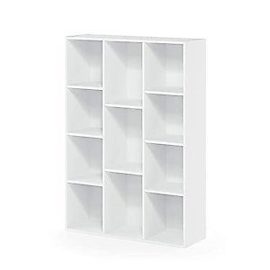 Furinno Luder Bookcase / Book / Storage , 11-Cube, White