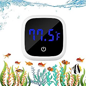 Digital Fish Tank Thermometer Stick on LED Thermometer for Aquarium Glass Containers Reptile Tank Thermometer with HD Backlit Screen, Energy-Saving & Accurate Temperature Senor