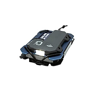 QUIQLITE TAQTracker, Slim Bluetooth Tracking Locator Wallet with Rechargeable LED Flashlight, Safety Strobe and Multi-Tool- Blue/Black