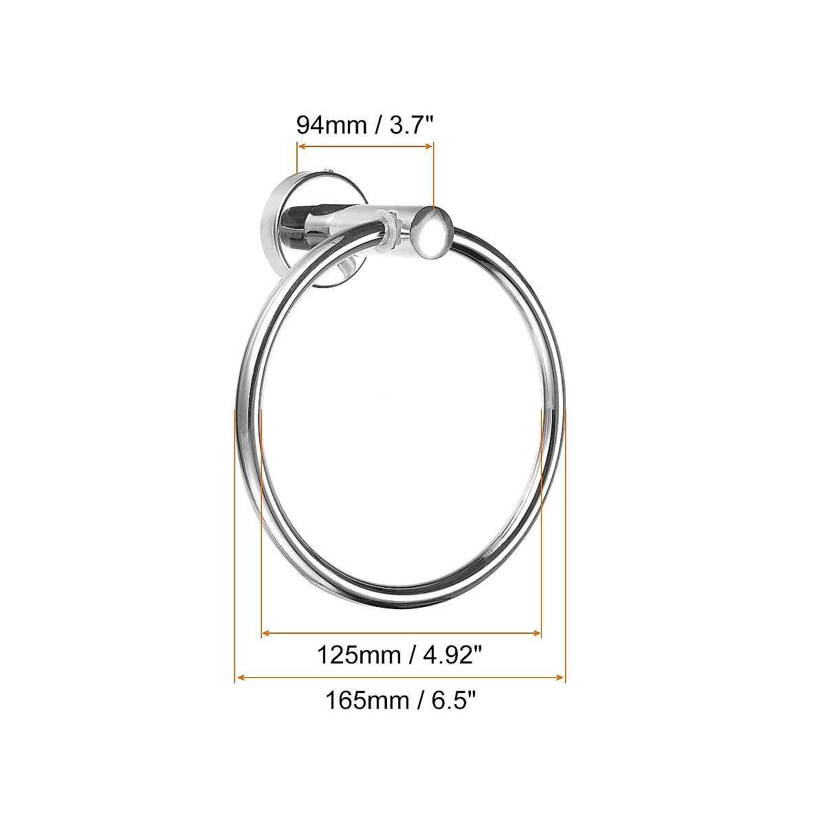 HARFINGTON 304 Stainless Steel Towel Ring Wall Mounted Round Hanging Holder with Screws for Bathroom Kitchen Accessories, Silver Tone