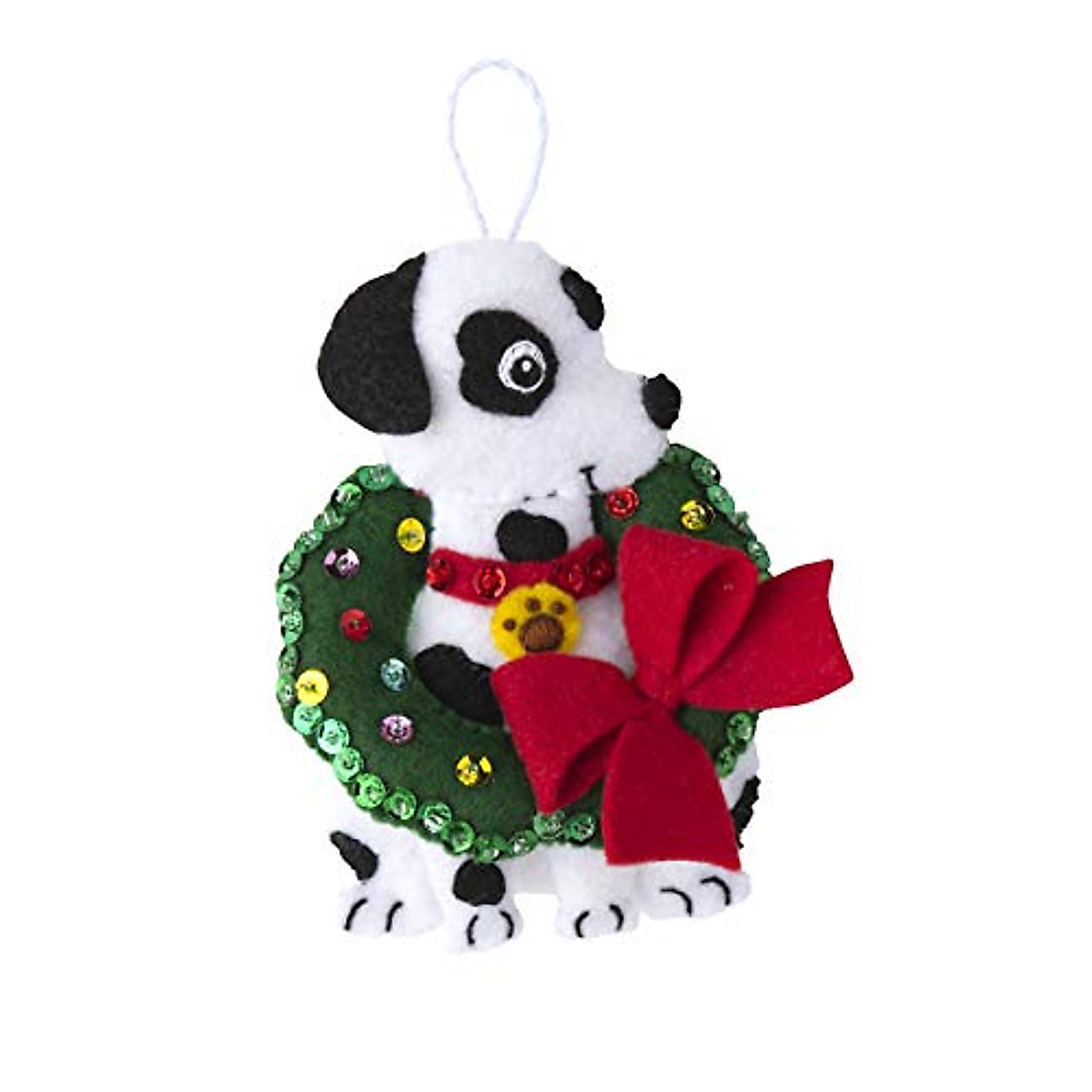 Bucilla, Christmas Dogs, Felt Applique Ornament Kit, Set of 6