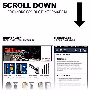 BOSCH BL2183 1-Piece 7/8 In. x 6 In. Fractional Reduced Shank Black Oxide Drill Bit for Applications in Light-Gauge Metal, Wood, Plastic