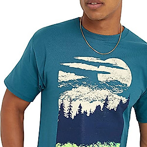 Champion, Classic, Soft and Comfortable T-Shirts for Men (2023, Nifty Turquoise Tree Graphic, Large