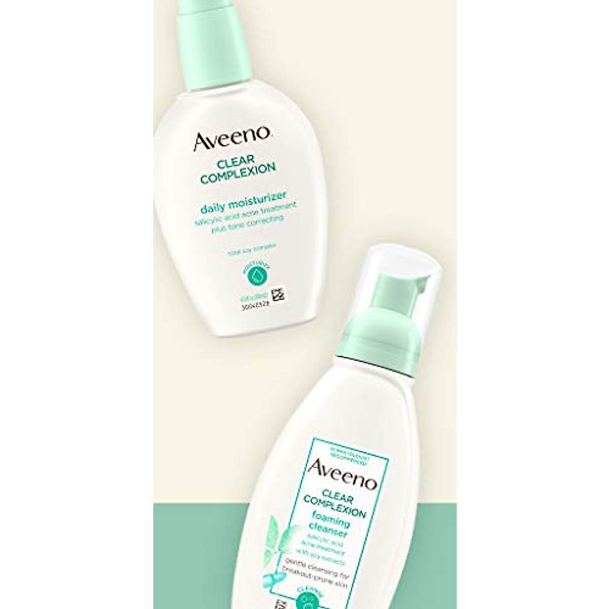 Aveeno Clear Complexion Salicylic Acid Acne-Fighting Daily Face Moisturizer with Total Soy Complex, For Breakout-Prone Skin, Oil-Free and Hypoallergenic, 4 fl. oz