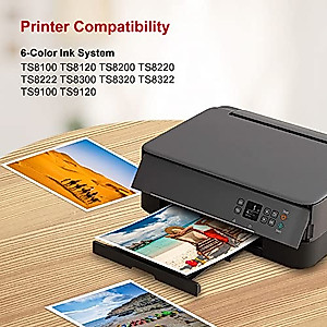 PGI-280XXL CLI-281XXL 6 Color Value Pack Replacement for Canon Ink 280 and 281 Cartridges to use with Canon TS9120 TS8220 TS8320 TS8120 TS9100 TS8222 Inkjet Pinter (5 Pack + Photo Blue)