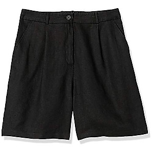 The Drop Women's Millie Pleated Long Walk Short- 7" Inseam, Black, L