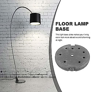 Homoyoyo Black nightstand Counterweight lamp Holder Chassis Desktop Lamp Base Plate Parts Rack Round Floor Lamp Base tie Table Lamps Iron Table River Sand Floor lamp Chassis