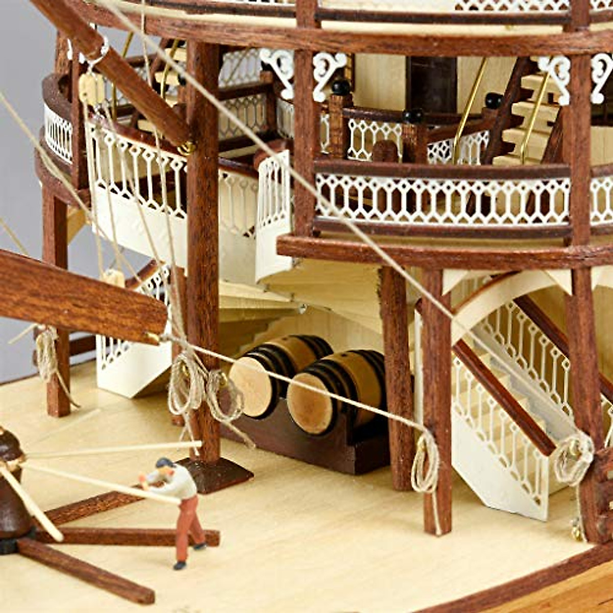 Artesanía Latina - Wooden Model Ship Kit - Paddle Steamer King of The Mississippi - Model 20515, Scale 1:80 - Scale Models for Assembling - Intermediate Level
