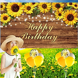 Sunflower Birthday Party Decorations Supplies Sunflower Balloon Garland Kit Include Backdrop Banner Sunflower Tablecloths Balloons Garland for Sunflower Theme Birthday Party Wedding Baby Shower Decor