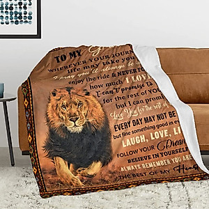 AJIIUSV Grandson Gifts Blanket from Grandma Grandpa Birthday Gifts for Grandson Throw Blankets to Grandson from Grandparents Thanksgiving Valentines Day Graduation Gifts 50"x60"