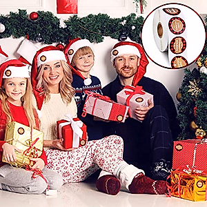 Outus 1000 Pieces Christmas Stickers for Envelopes 1.38", 9 Designs Round Merry Christmas Label Stickers Christmas Envelope Seal Self Adhesive Holiday Stickers for Cards Gift Party (Happy Style)