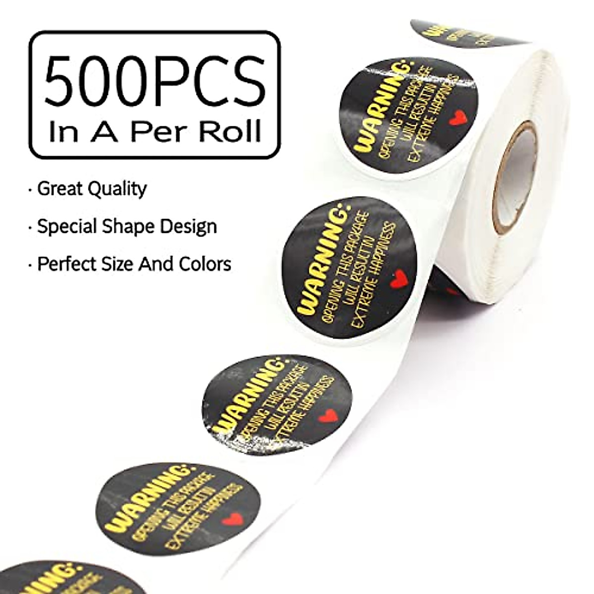 Warning Stickers for Small Business,Small Warning Stickers,Funny Warning Mail Sticker,Warning Opening This Package Will Stickers,Envelopes Stickers for Small Business 500 Labels Per Roll
