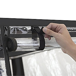 Classic Accessories Fairway Short Roof 2-Person Deluxe Golf Cart Enclosure, Black with Clear Windows