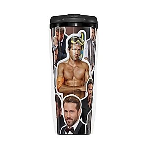 KIANSLA Ryan Reynolds Collage Coffee Cup Stainless Steel Cup With Leak-Proof Lid For Hot And Cold Drinks Insulated Travel Mugs, Is A Gift For A Good Friend 12oz