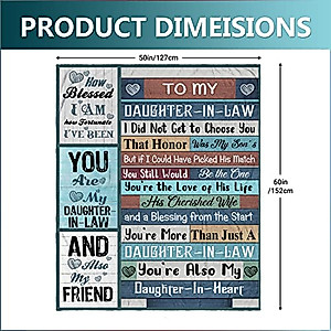 Daughter in Law Gifts,Gifts for Daughter in Law Blanket,to My Daughter in Law Blanket Birthday Gifts for Future Daughter in Law,Anniversary Valentine Daughter in Law Gifts from Mother in Law(50"x60")