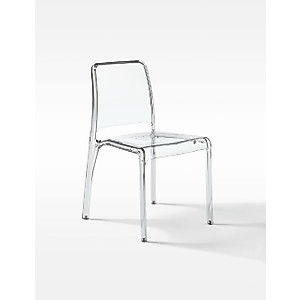 Chairs Set of 4 Extra Wide Resin Ghost Chairs with 700 LB. Weight Capacity - Clear Kitchen, Dining Room and Office Chair - Wedding Event Chair for Indoor/Outdoor Use