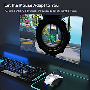 Bloody W60Max Wired RGB FPS Gaming Mouse, 10000 CPI, All Buttons Programmable, 2000Hz Report Rate, 250 IPS, 4M Onboard Memory (Pandawhite)