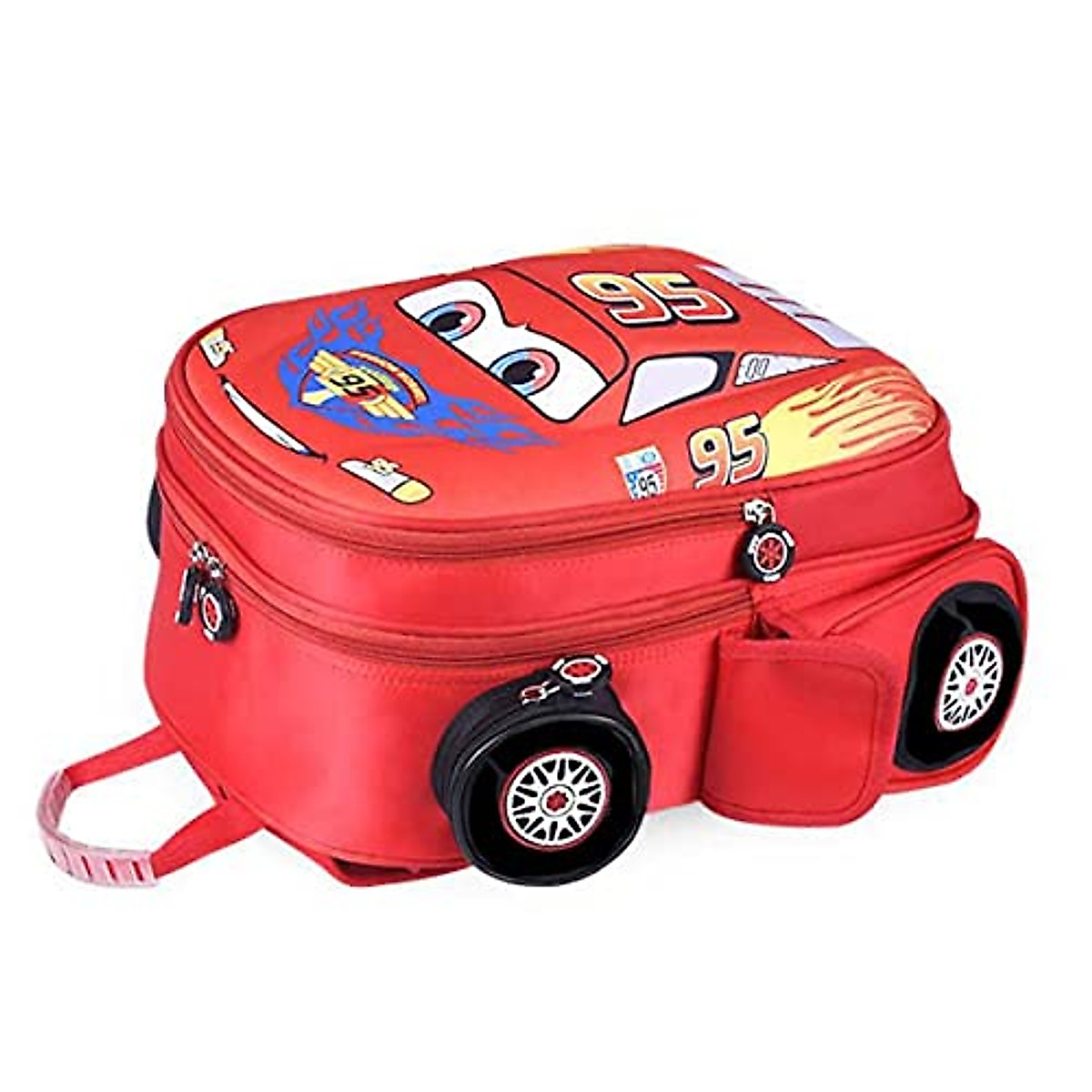 QWZY Kid Toddler Boys Girls Backpack Waterproof Cartoon Truck Car Child Snack School Bag Kindergarten Backpack (Red)