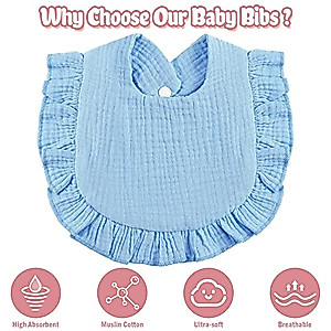 JaGely 12 Piece Baby Muslin Bibs Bandana Drool Bibs for Boys and Girls Soft Adjustable Baby Bibs Cotton Teething and Drooling Bibs for Baby Toddler Infant