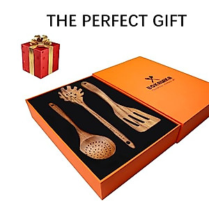 Wooden Spoons for Cooking,10 Pcs Natural Teak Wooden Cooking Utensils Wooden Kitchen Utensils Set Wooden Utensils for Cooking Wooden Spatulas for Cooking