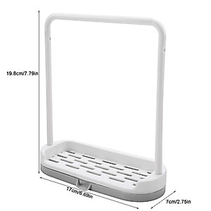 Detachable Towel Storage Rack, Dishcloth Sponge Drying Rack Kitchen Plastic Quick Drying Water Absorbing Rod Rag Stand, Kitchen Storage Organizer(6.69 * 2.75 * 7.79in-Grey)