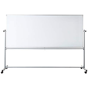 Offex Rolling Reversible Dry Erase 96"W x 40"H Double-Sided Magnetic Whiteboard with Aluminum Frame and Marker Tray - Perfect for School, Classroom, Conference and Presentation