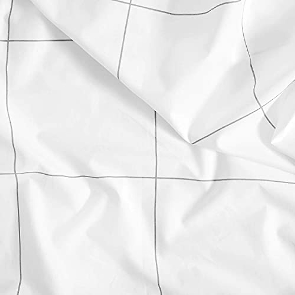Brooklinen Luxury Sateen 4 Piece King Size Sheets Set in Window Pane - 100% Cotton Sateen Sheets - 1 Fitted Sheet, 1 Flat Sheet, 2 Pillowcases - Best Luxury Sheets