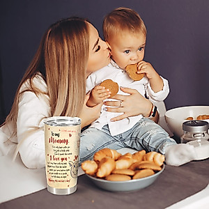 365FURY First Mothers Day Gifts For New Mom, Daughter From Baby, Sister, Son - 1st Mothers Day Coffee Mug - Elephant 20oz Double Wall Vacuum Insulated Tumbler With Lid for Woman