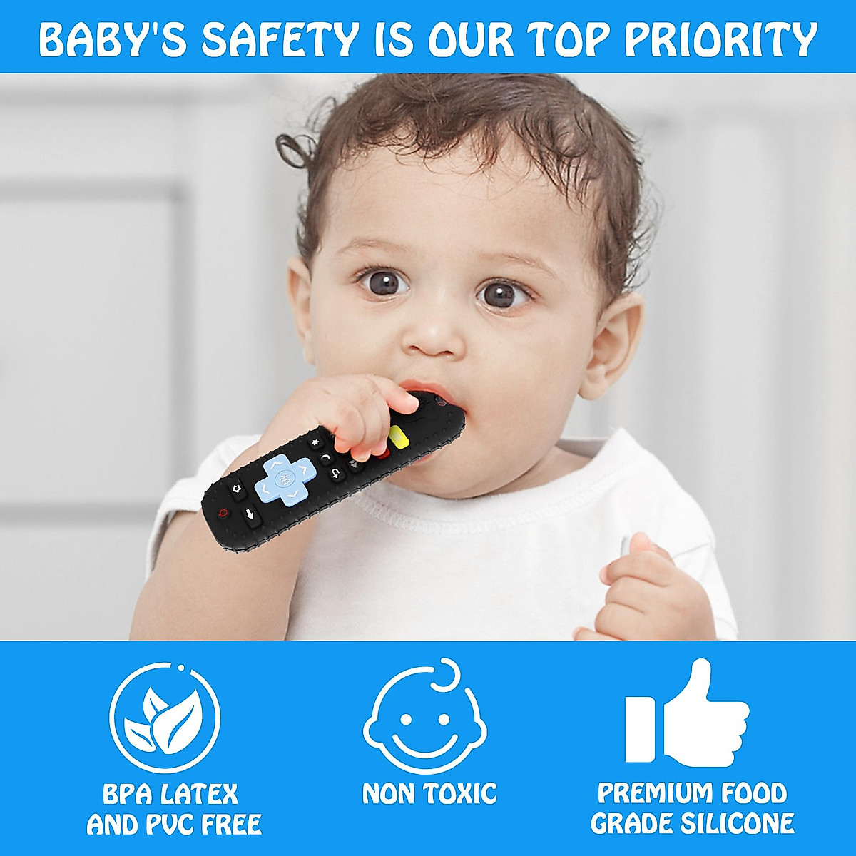 Baby Teething Toys for 0-6 Month, Tinabless Giraffe Baby Chew Toy and Teething Mitten Set, Silicone Teethers for Babies 6-12 Months, Christmas Stocking Stuffers for Boys&Girls