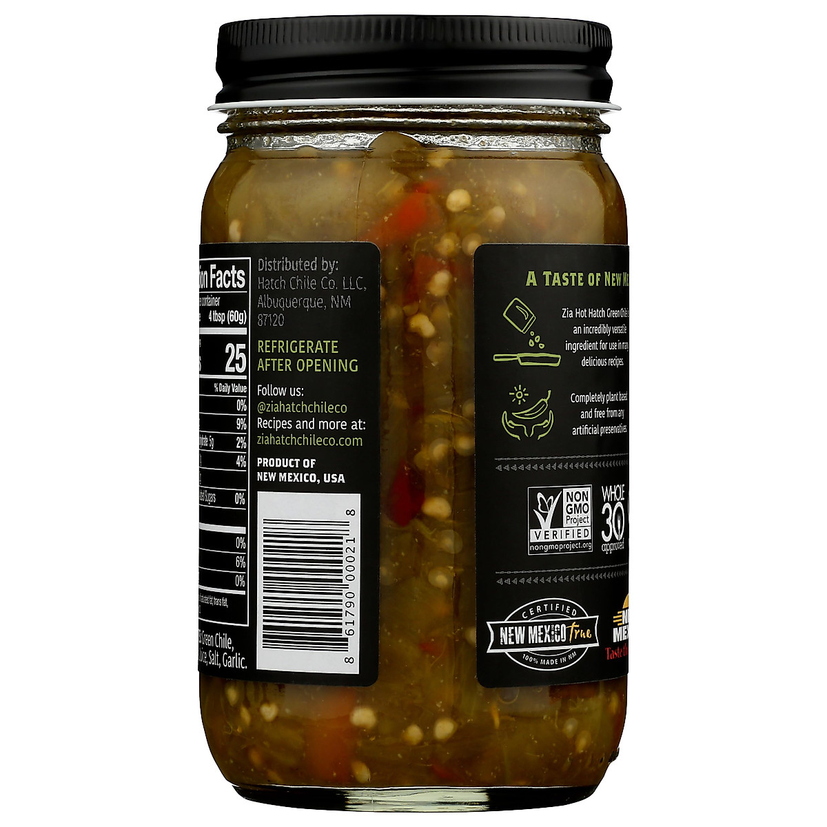 ZIA GREEN CHILE COMPANY Roasted Hatch Green Chile - Hot, 16 OZ