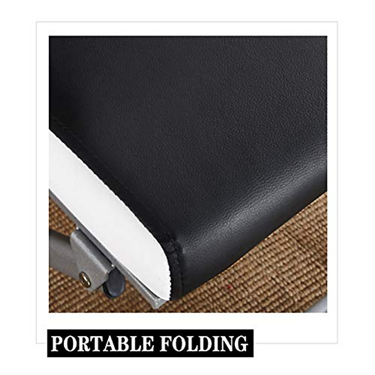 Mlaea Foldable Office Chairs, Executive Computer Desk Chair with Backrest, Dining Bedroom Living Room Chair, 42 * 40 * 95CM(Color:Black)