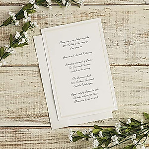 Simplicity Ivory White Wedding Invitation Kit with Envelopes, Makes 100 Invitations, 5.5" W x 8.5" L