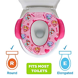 Nickelodeon Paw Patrol "Skye and Everest" Soft Potty Seat for Toilet Training Kids, Pink, Standard