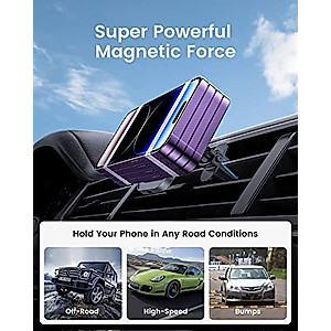 for MagSafe Car Charger Mount, Magnetic Car Wireless Charger for iPhone 14/13/12, 14/13/12 Pro, 14/13/12 Pro Max, 14 Plus, 13/12 Mini, Air Vent Dashboard Car Charging Holder(with QC 3.0 Car Charger)