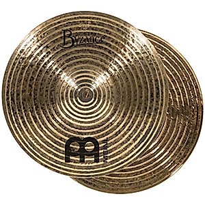 Meinl Cymbals Byzance 13" Dark Spectrum Hihats, Pair — Made in Turkey — Hand Hammered B20 Bronze, 2-Year Warranty, B13SH