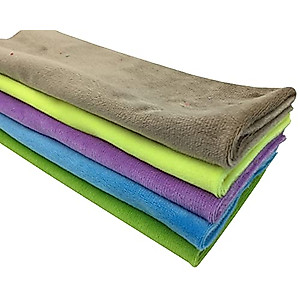 longshine-us 5pcs 19.7 x 15.8 Inch Diy Fabric Crystal Velvet Short Plush Decorative Cloth Jewelry Toy Cloth Fabric Sheet Pack DIY Craft Patchwork Sewing Squares Assorted Colors for Hobby Craft (Multi)