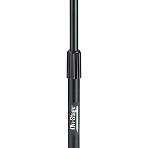 On-Stage MS7701TB Telescoping Euro Boom Mic Stand (Setup for Vocal and Instrument Microphones, Adjustable Height, Angle, and Length, Portable, Folding, Tripod Base, 5/8″-27 Threading, Steel, Black)