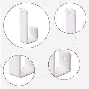 AIXITONG 4 Pcs 7 Shape Heavy Duty Bunk Bed Ladder Hooks Wooden Ladder Fixed Angle Irons White Bed Ladder Hooks for Bunk Beds