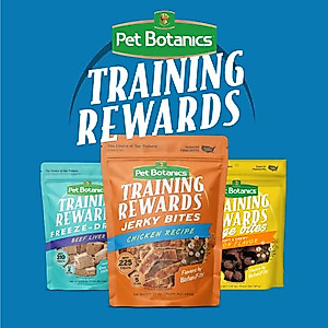 Pet Botanics High Protein Jerky Bites Training Rewards, Low Calorie Dog Treats Made in The USA, Chicken Recipe 12 Oz.