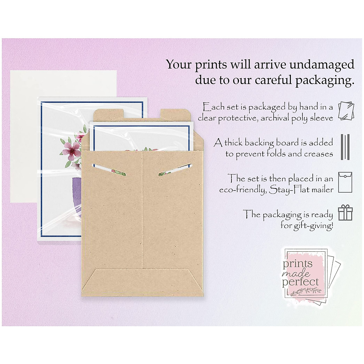 Floral Wall Art Decor - Potted Flower Botanical Prints - Set of 6-5x7 - Unframed