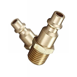 T TANYA HARDWARE Brass 1/4-Inch NPT Male Industrial Air Hose Quick Connect Adapter, Air Coupler and Plug Kit, Air Compressor Fittings, 10pcs (Male NPT)