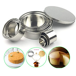 MELOP Round 12PCS/Set Biscuit Cutter Cookie Cutter, Stainless Steel Pastry Donut Doughnut Cutter Set Round Circle Ring Baking Molds with Tin Box for Storage