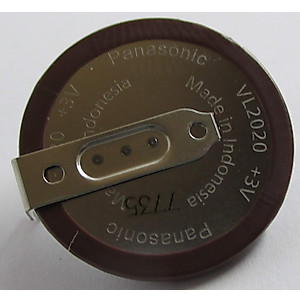 Panasonic VL2020-1 Rechargeable Battery, Lithium Coin 3V Horizontal Tab, 20 mm
