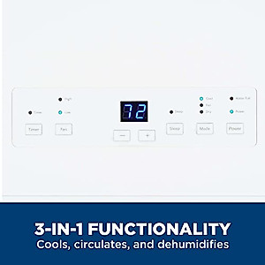 GE 6,100 BTU Portable Air Conditioner for Small Rooms up to 250 sq ft., 3-in-1 with Dehumidify, Fan and Auto Evaporation, Included Window Installation Kit